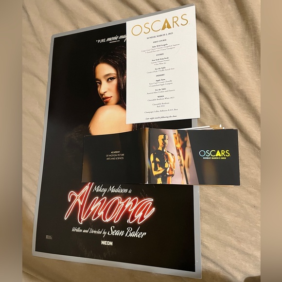 Oscars | Accessories | Oscars 225 Official Program Menu Anora Poster ...